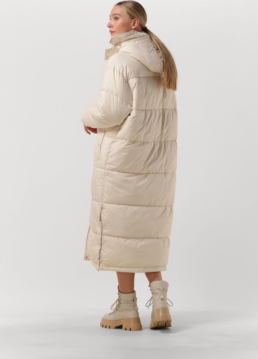 Notre-V Puffer Long Jassen Dames - Winterjas - Gebroken wit - Maat L ...