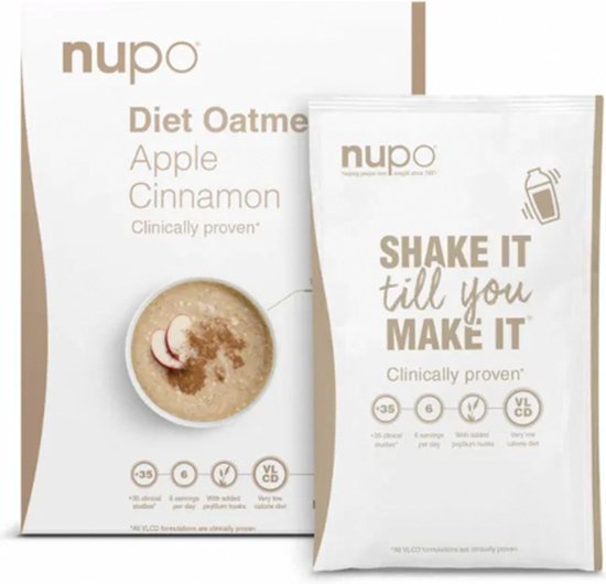 Nupo | Dieet Havermout | Oatmeal Apple & Cinnamon | 12 x 32 gram | Snel ...