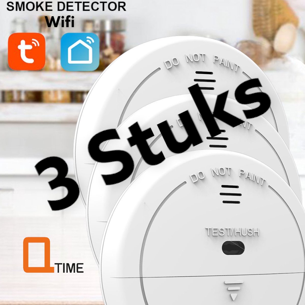 LET OP 3 STUKS VOORDEELVERPAKKING Q-time Compacte Slimme Rookmelder ...
