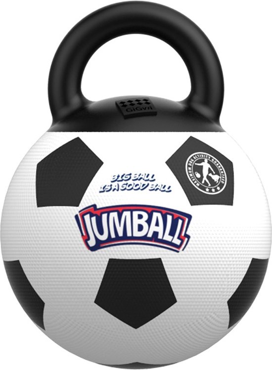 GIGwi Jumball - Voetbal met handvat - 20 cm - Wit / Zwart | bol.com