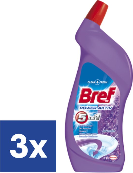 Bref Power Activ Toiletreiniger Lavendel - 3 x 750 ml | bol.com