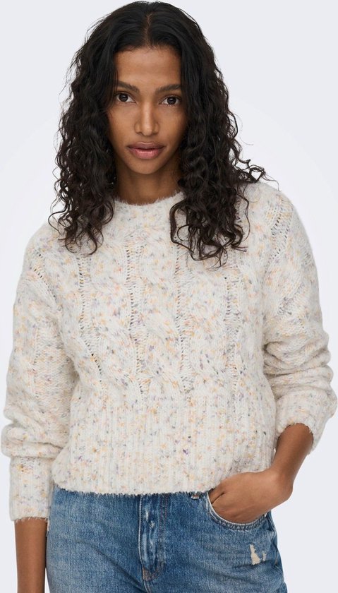 Only ONLTIA LS CABLE PULLOVER - Cloud Dancer White | bol.com