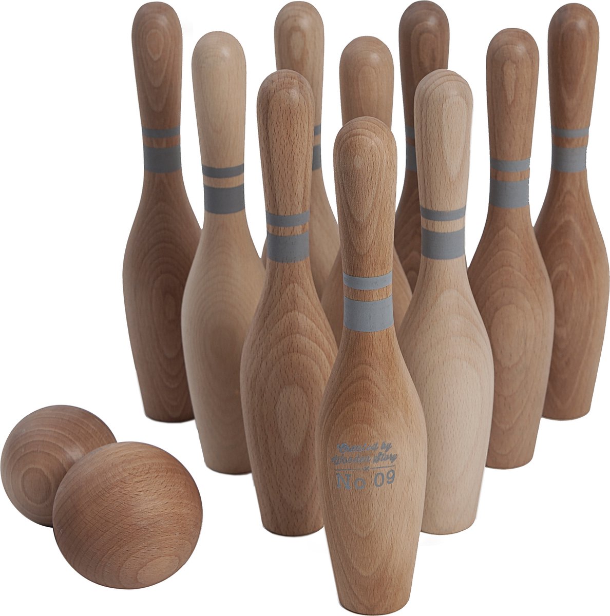 Wooden Story Wooden Bowling Set | Houten Speelgoed Bowling Set ...