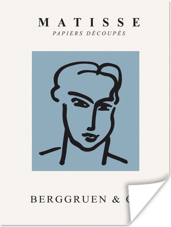Poster Portret - Man - Blauw - Kunst - Henri Matisse - 30x40 cm | bol