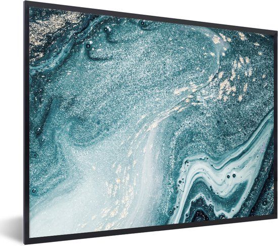 Fotolijst incl. Poster - Edelstenen - Blauw - Natuur - Marmer ...