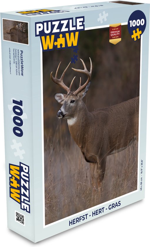 Puzzel Herfst - Hert - Gras - Natuur - Dieren - Legpuzzel - Puzzel 1000 ...