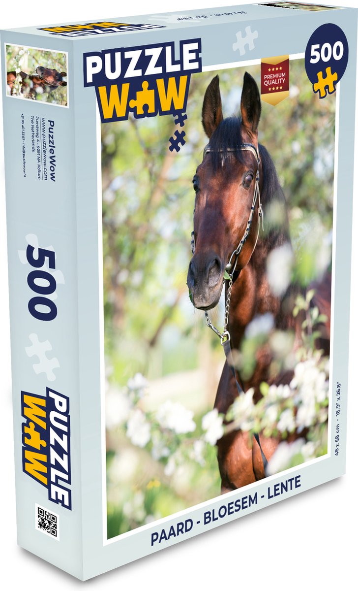 Puzzel Paarden - Bloesem - Lente - Dieren - Legpuzzel - Puzzel 500 ...