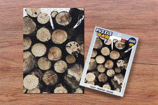 Puzzel Hout - Winter - Haard - Boomstam - Legpuzzel - Puzzel 500 ...