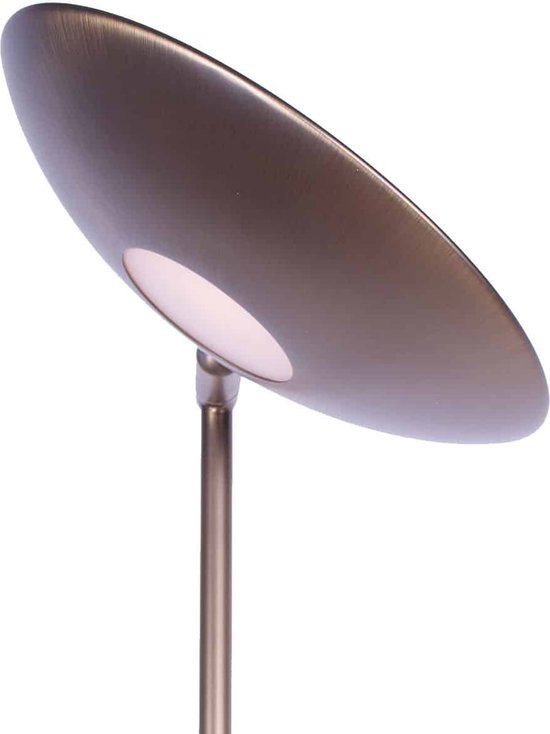 Klassieke verstelbare led vloerlamp met leeslamp | 2 lichts | brons ...
