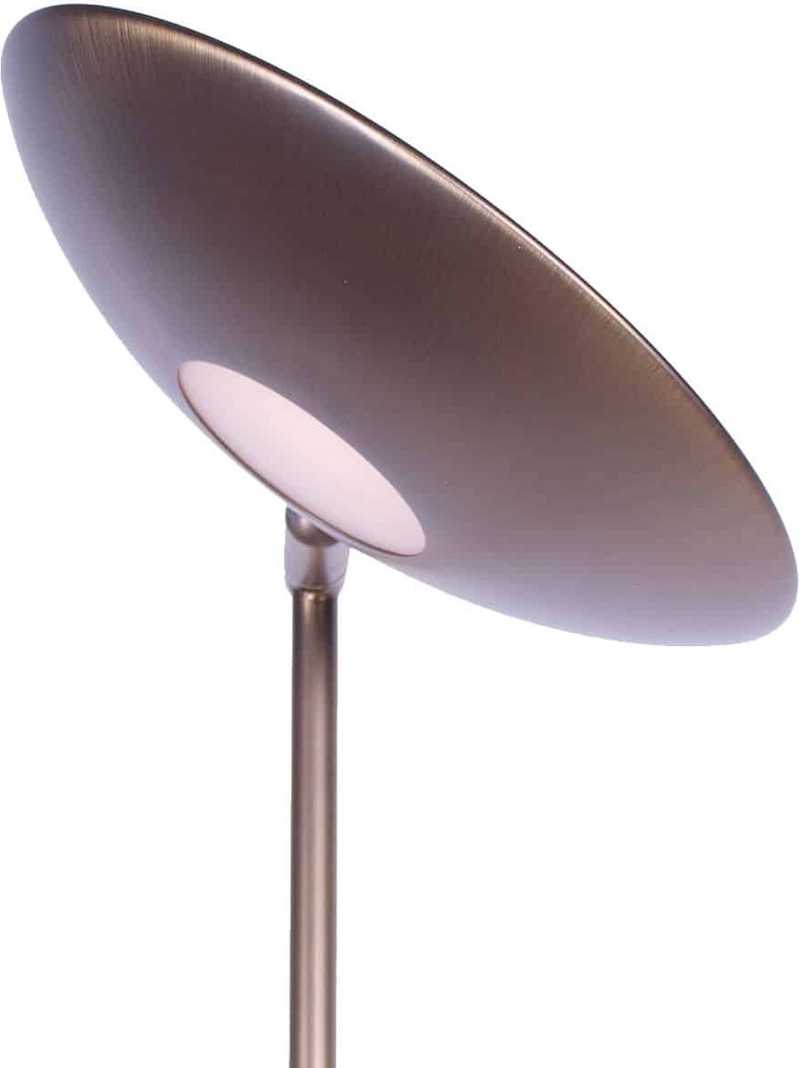 Klassieke verstelbare led vloerlamp met leeslamp | 2 lichts | brons ...