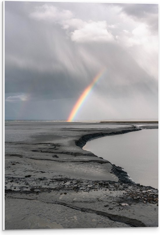 WallClassics - PVC Schuimplaat - Regenboog op Stenen Rotsen - 40x60 cm ...