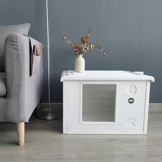 RHRQuality Kattenhuis voor binnen en buiten kattenhok Villa de Luxe Wit ...