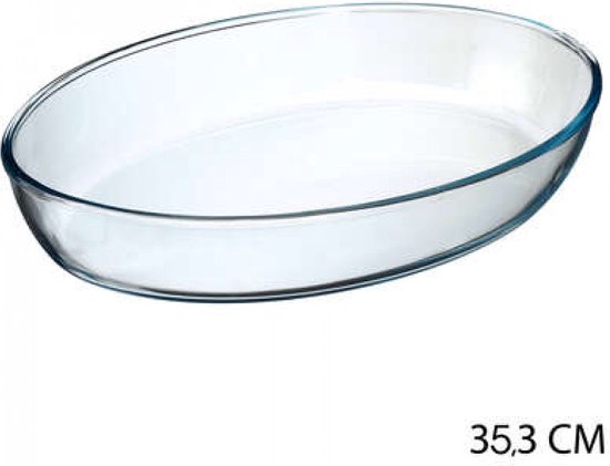 Glazen bakvorm/bakblik/ovenschaal - Ovaal 35x25cm -... | bol.com