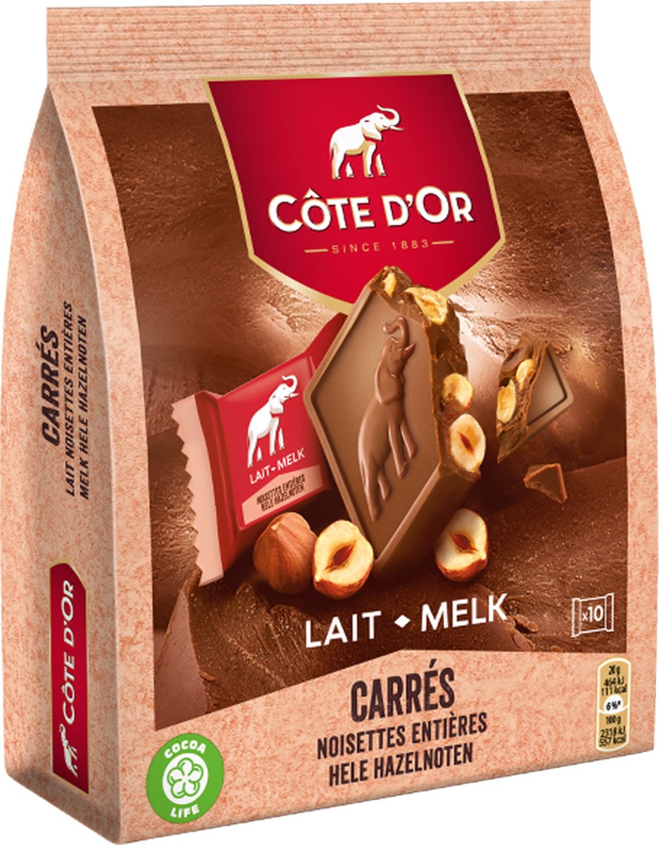 Côte d'Or Mini carré melk hele noot - (10x20g) x 4 | bol