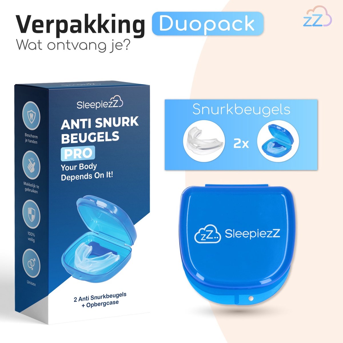 SleepiezZ Anti Snurk Duopack - 2 Snurkbeugels – Anti Snurk bitje | bol.com