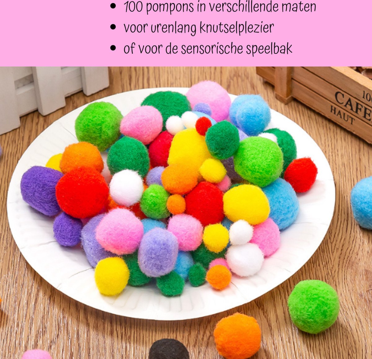 pompons - pompons 100 stuks - knutselen - sensomotorisch speelgoed ...