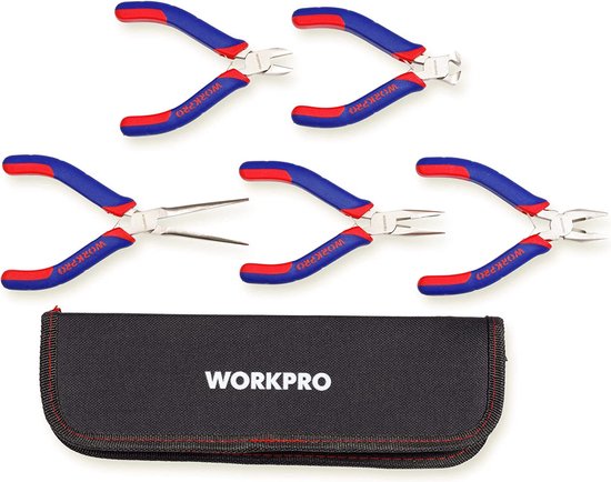 WORKPRO Mini-precisie-tangen-set, sieradentangen-set, 5-delig | bol.com