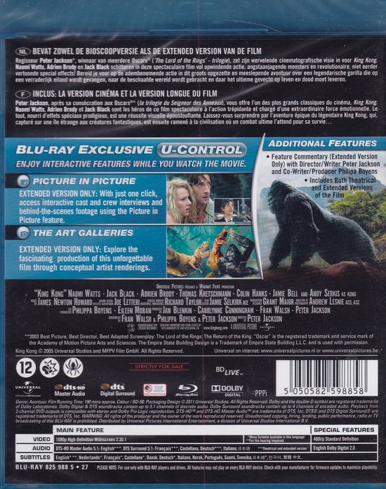 King Kong (Blu-ray) (2005) (Blu-ray), Andy Serkis | Dvd's | bol