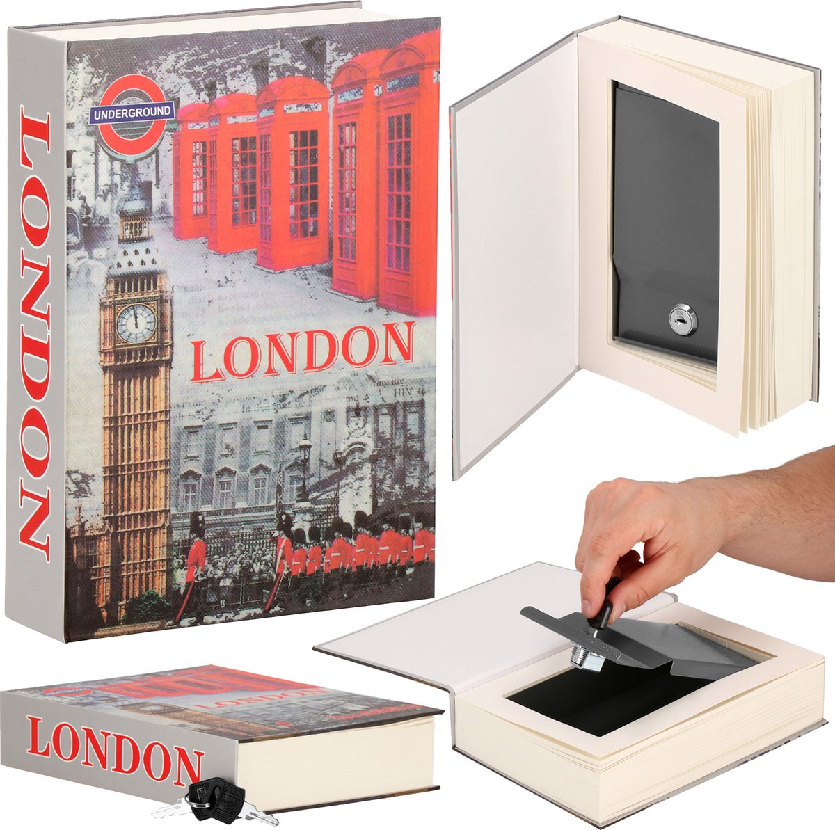 Springos Geheime Kluis - Boekkluis - Inclusief Slot - 22 x 15.5 x 4.5 ...