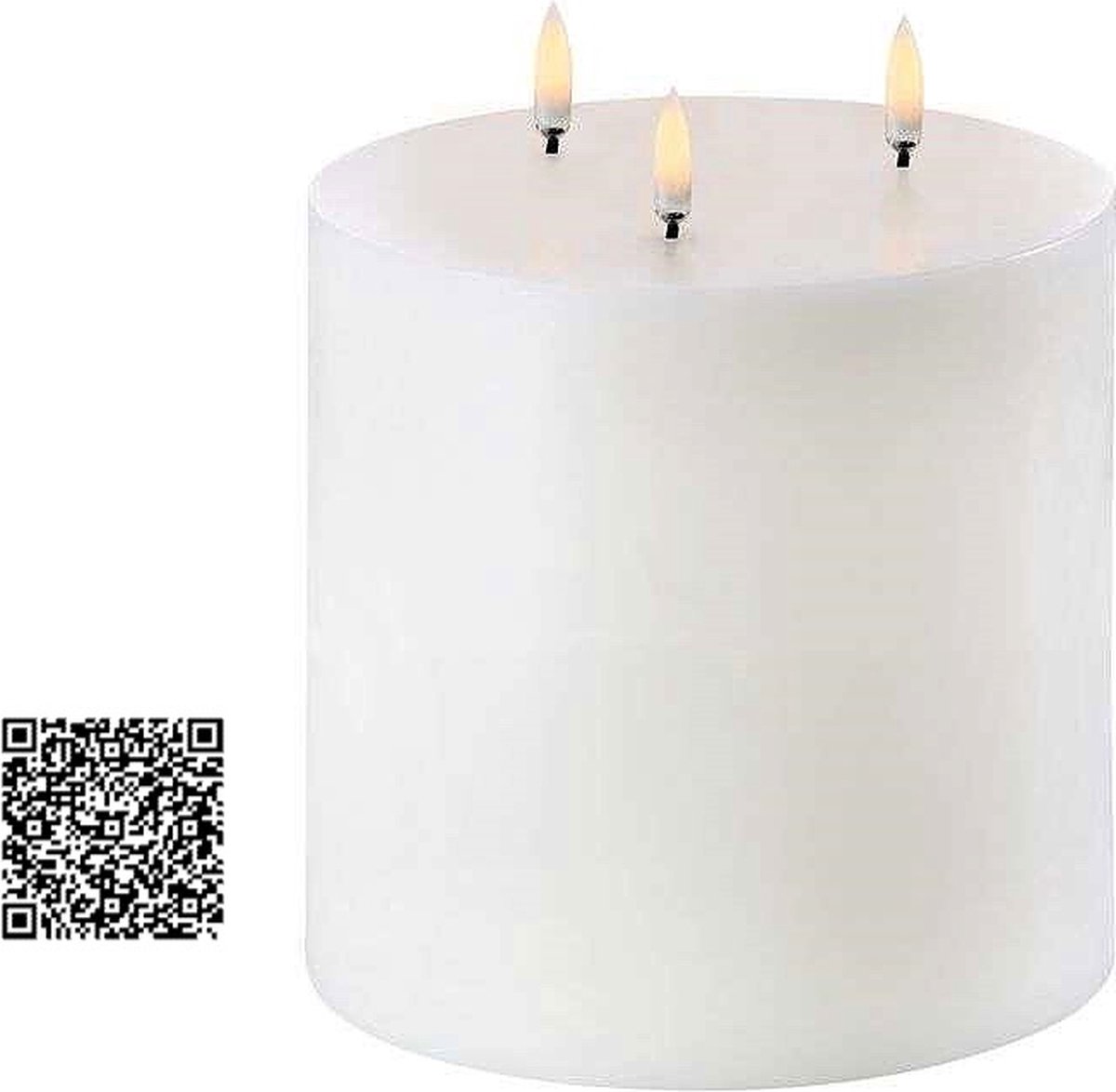 LED kaars - 15 x 15 cm - Uyuni Led Rustieke Kaars Nordic white - echt Kaars Was met 3D... | bol.com