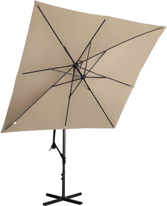 Uniprodo Parasol - Topo - vierkant - 250 x 250 cm - kantelbaar | bol.com