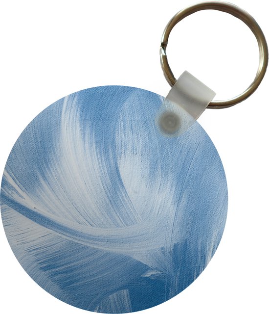 Sleutelhanger - Blauw - Acrylverf - Design - Plastic - Rond ...