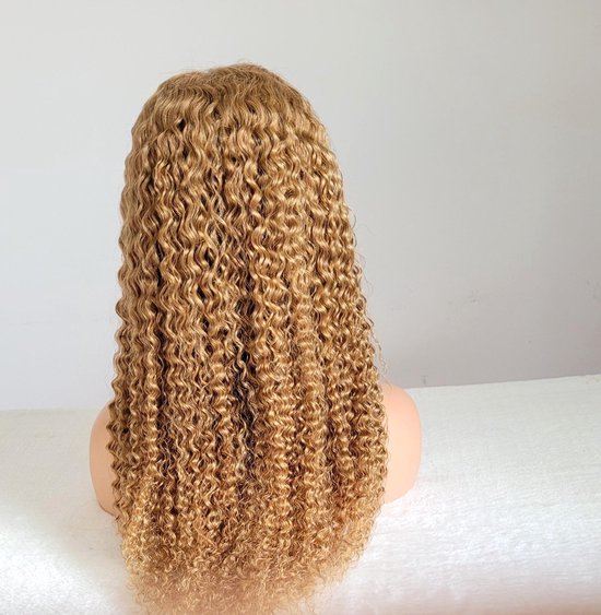 Braziliaanse Remy haren pruik 24 inch - Honing blonde diep golf haren ...