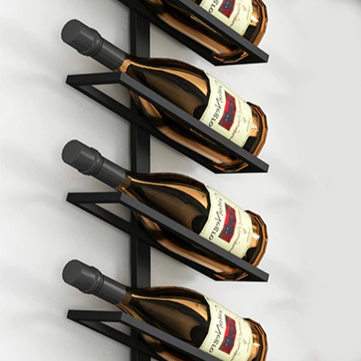 DesignX Wijnrek Zwart - Metaal - Muur Wand- Hangend - Industrieel ...