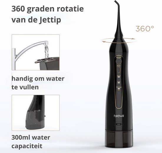 Fairywill FW5020E - Waterflosser - Draadloos Flosapparaat - Elektrische ...