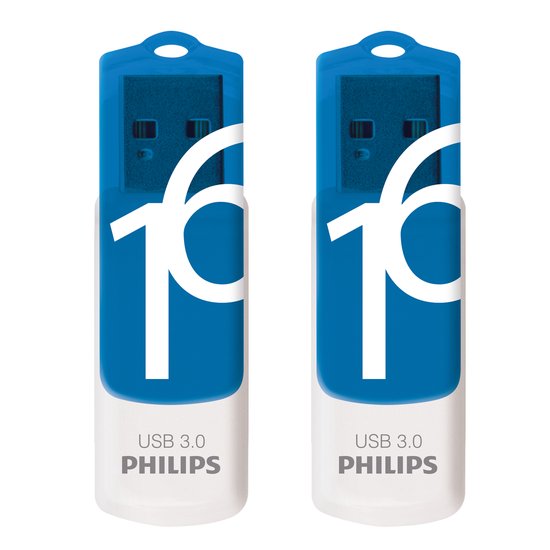 Philips FM16FD00B Flash Drive Ocean Blue - 16GB - Super Speed USB 3.0A ...