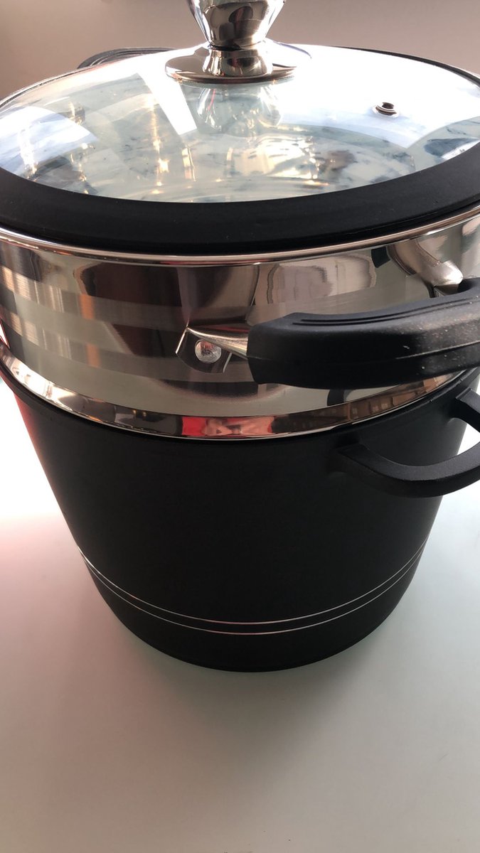 Zwarte stoompot - stoompotten - 3 delig - pannen - CPKG - 10 Liter ...