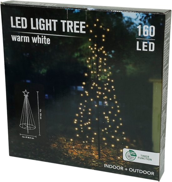 Outdoor LED kerstboom/kunstkerstboom 130 cm - 160 led lampjes - warm ...