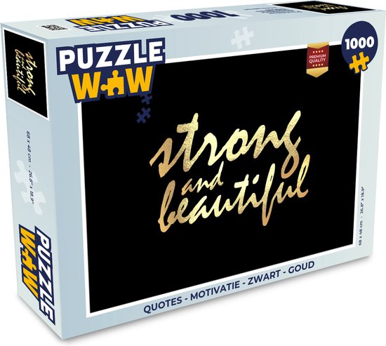 Puzzel Quotes - Motivatie - Zwart - Goud - Legpuzzel - Puzzel 1000 ...