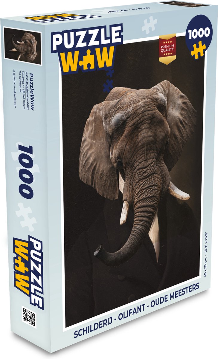 Puzzel Schilderij - Olifant - Oude meesters - Legpuzzel - Puzzel 1000 ...