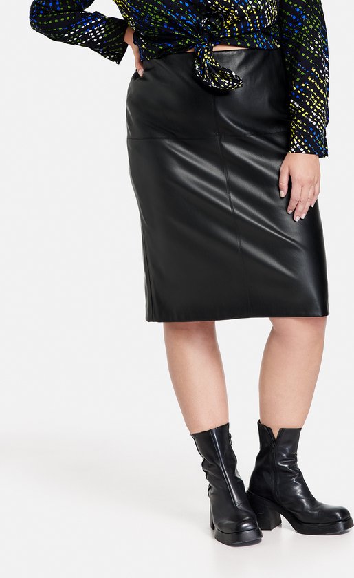 SAMOON Dames Smalle rok van vegan leather Black-54 | bol.com
