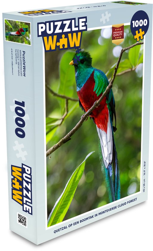 Puzzel Quetzal op een boomtak in Monteverde Cloud Forest - Legpuzzel ...