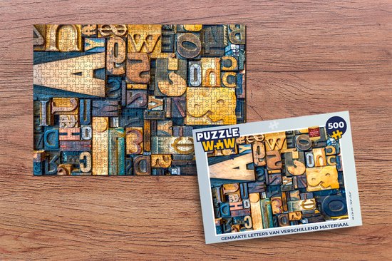 Puzzel Gemaakte letters van verschillend materiaal - Legpuzzel - Puzzel ...