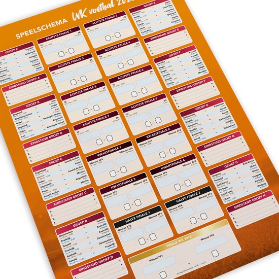 Calendrier de la Coupe du monde 2022 (40 x 60 cm)| Coupe du monde 2022 ...