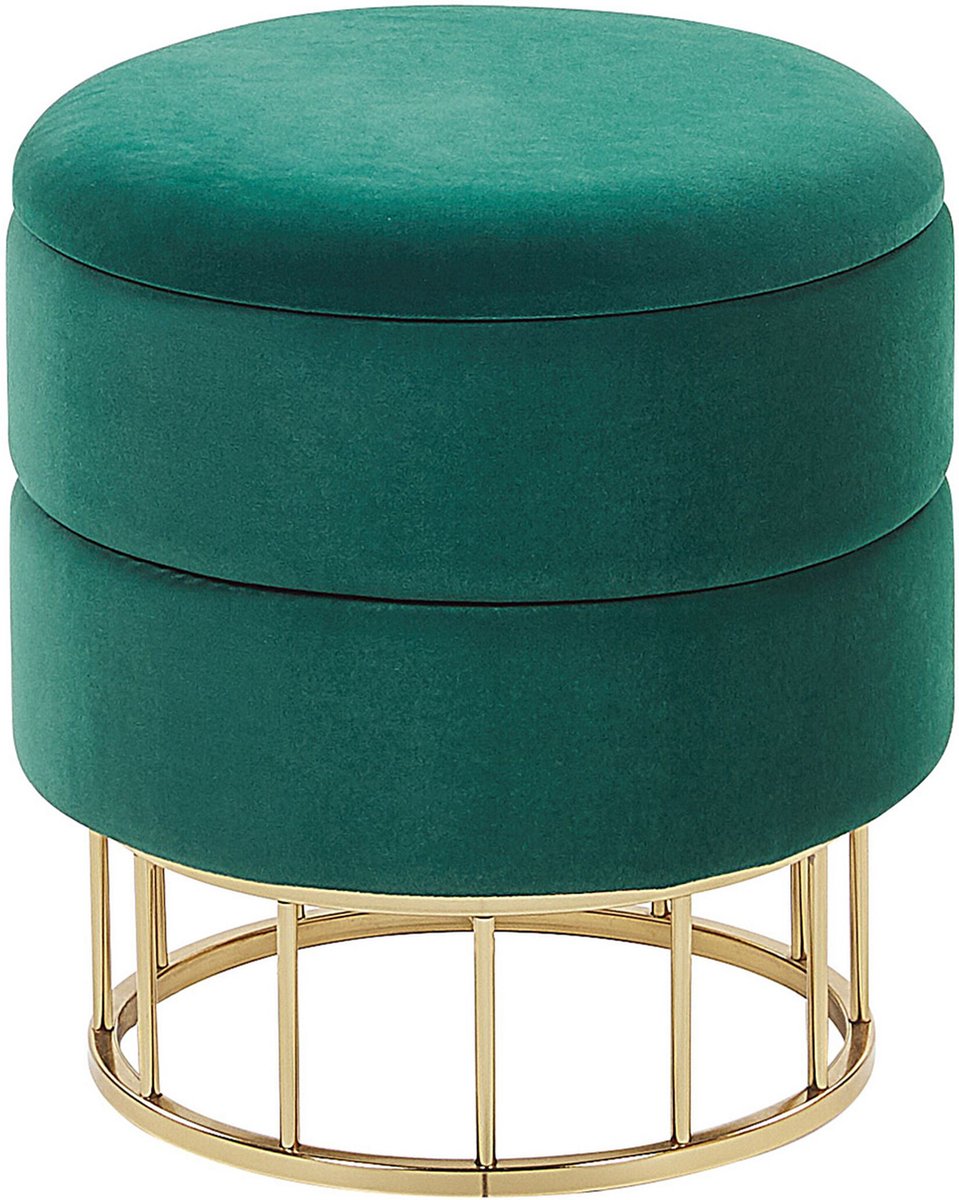 Beliani ELGIN - Poef - groen - fluweel | bol.com