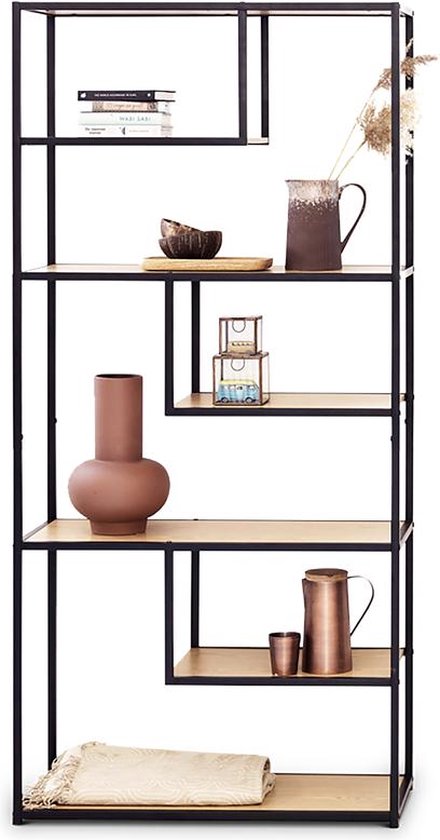 BENIJ open Wandkast - Opbergkast - Boekenkast - Industrieel - Zwart ...