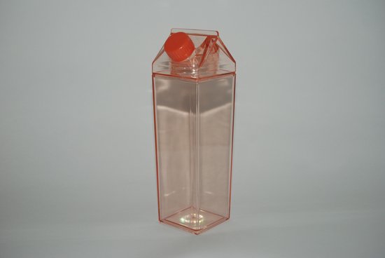 Melkfles - Oranje - Drinkfles - Waterfles - Melkpak - Plastic - Fles ...