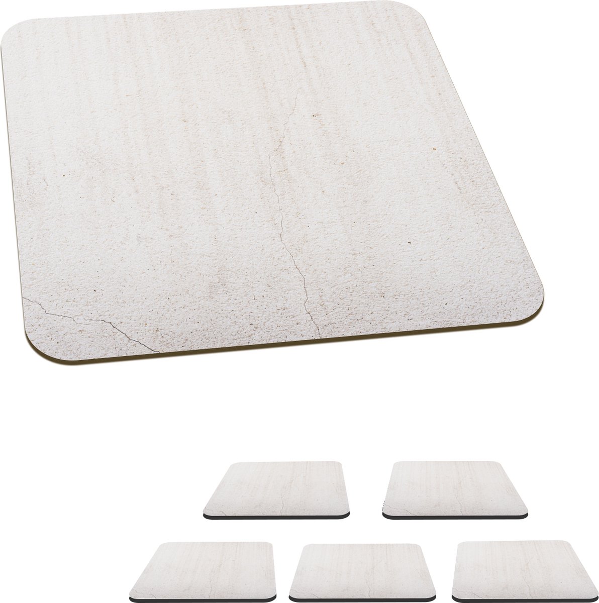 Onderzetters voor glazen - Beton - Muur - Wit - 10x10 cm ...