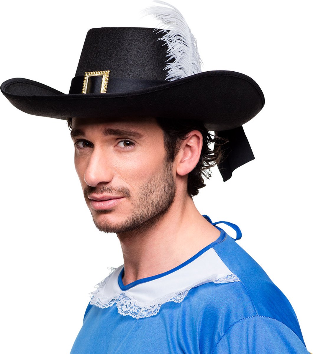 Boland - Hoed Musketier André Zwart - 59 - Volwassenen - Unisex | bol.com