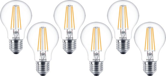 Philips CLA E27 LED Lamp 7W - A60 - Extra Warm Wit - Vervangt 60W - 6-Pack | bol