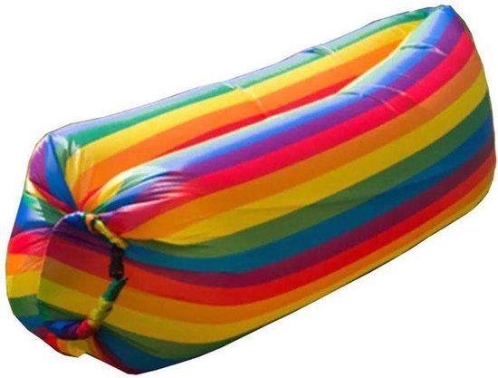 LPshop- zitzak- opblaasbaar ligbed- nylon- 240x90cm regenboog | bol.com