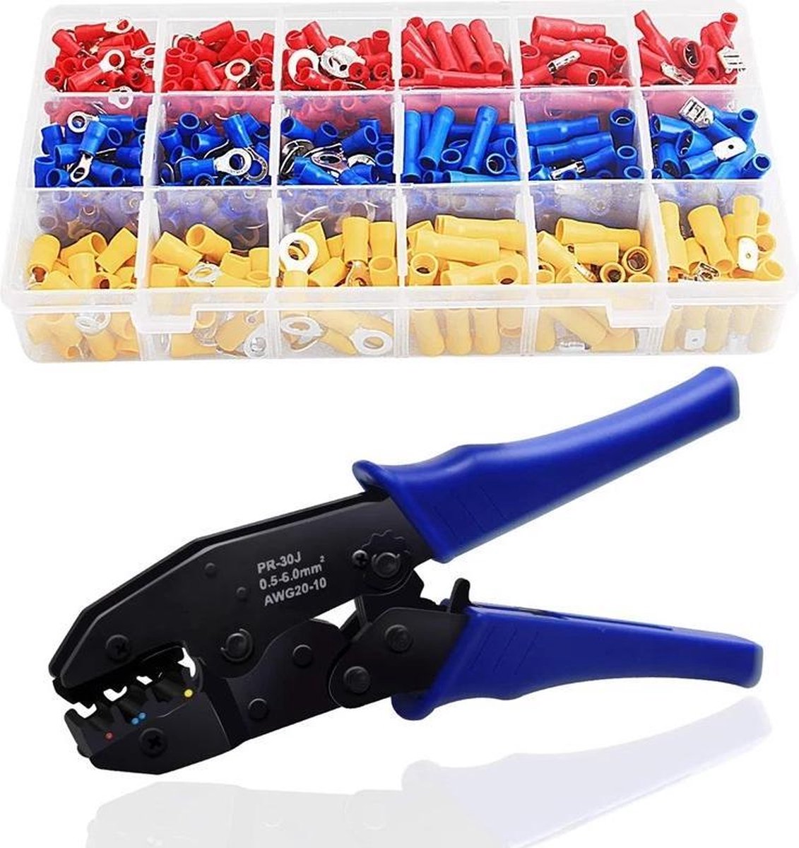 kabelschoen assortiment met tang- kabelverbinder set- connectors ...