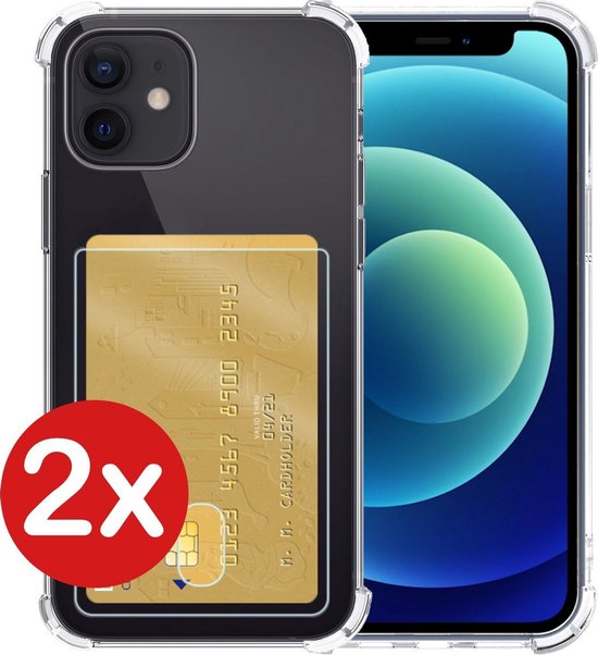 Hoesje Geschikt voor iPhone 12 Mini Hoesje Met Pasjeshouder Siliconen ...