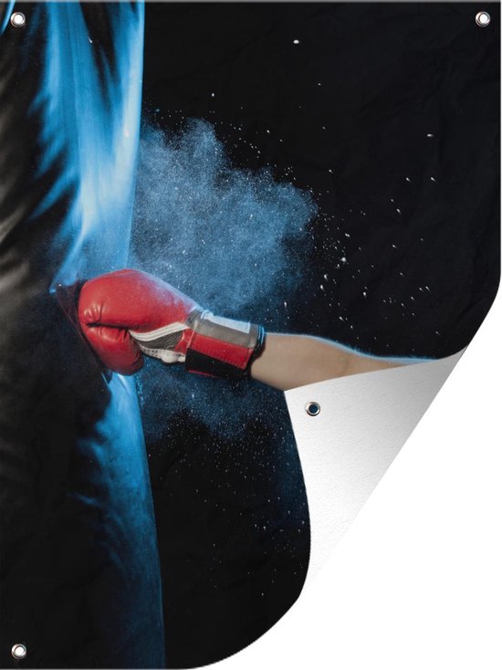 Tuin decoratie Een arm van een bokser raakt de boksbal - 30x40 cm ...