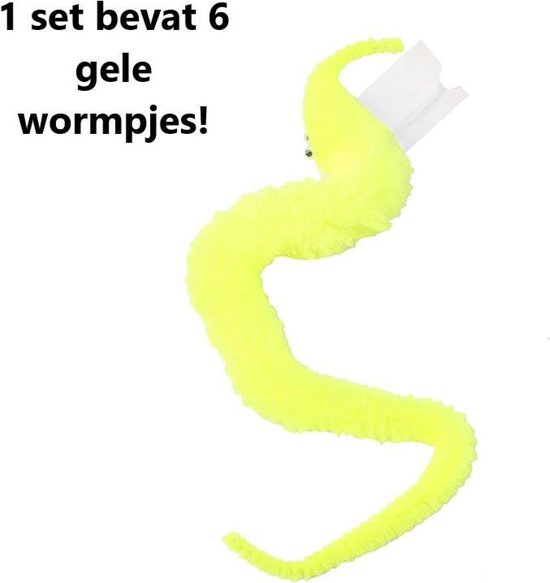 6 stuks - 6 x gele magische wormpjes - magic worm - gifts - kinderfeest ...