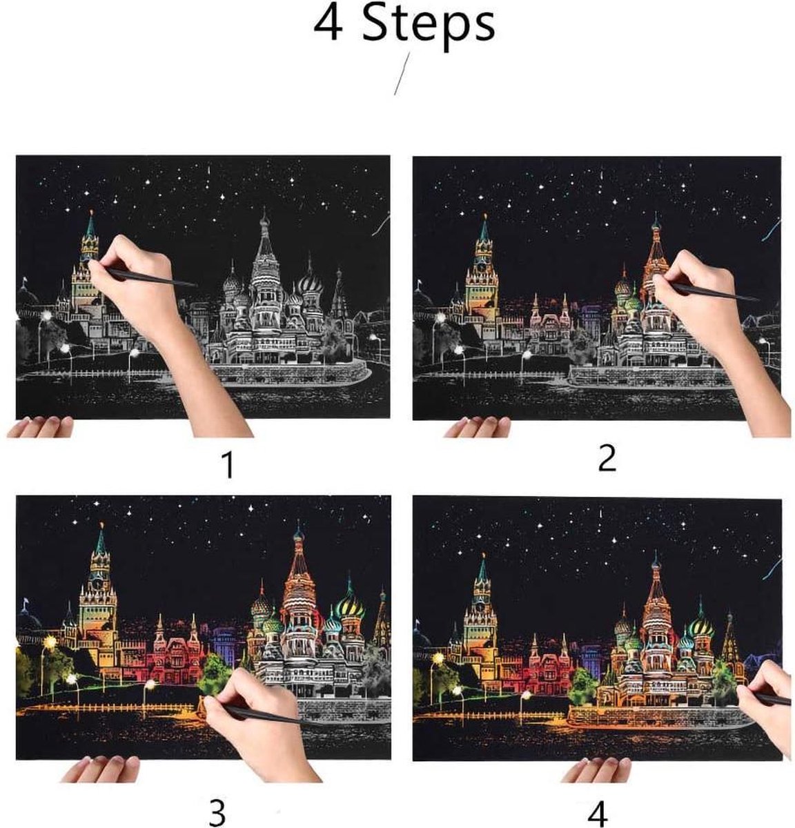 Scratch Art London - 410 x 285 mm - Kras tekeningen - Scratch painting ...